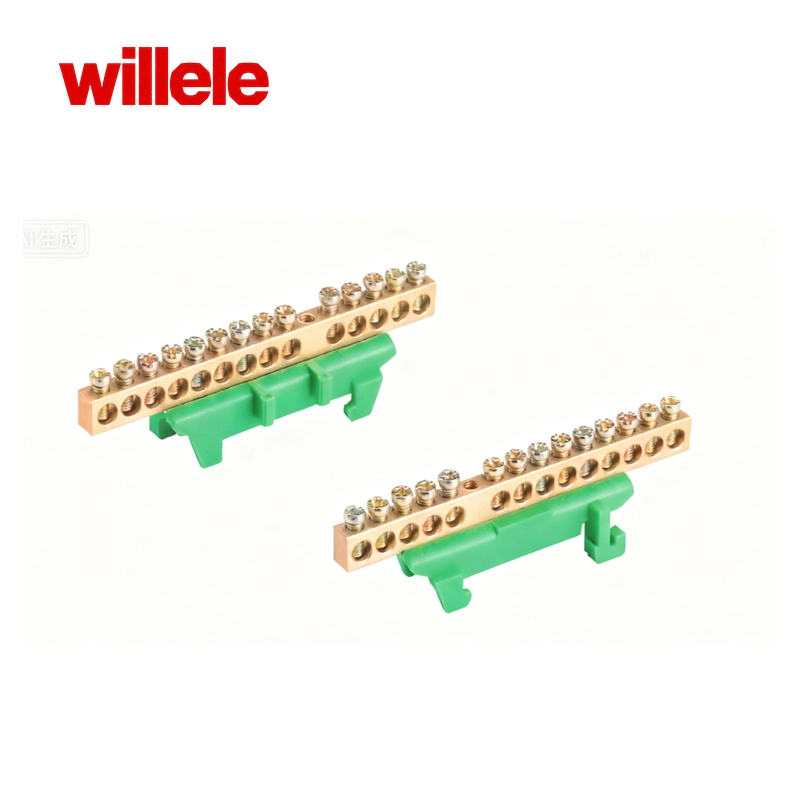 Brass Terminal Block T007 Series | Compact Neutral & Earth Bar 6–16 Ways